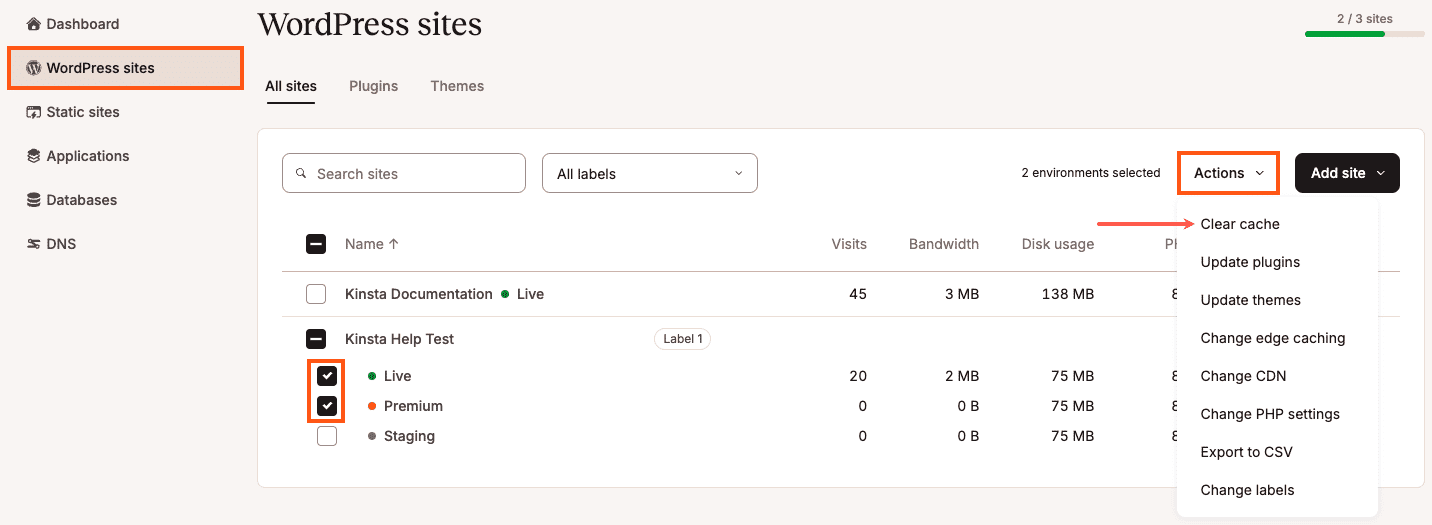 WordPress Hosting - Caching - Kinsta® Docs