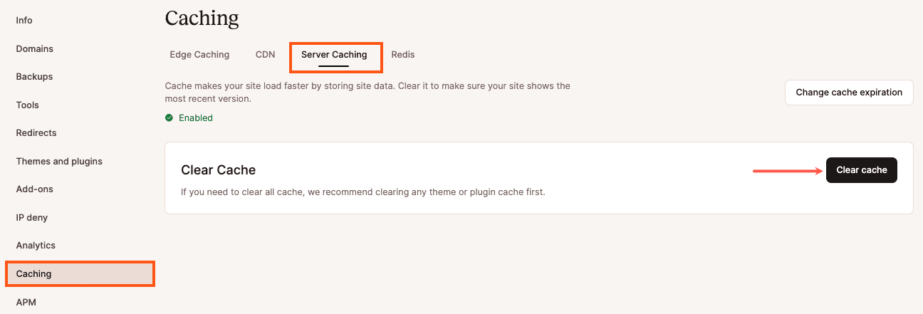 WordPress Hosting - Caching - Kinsta® Docs