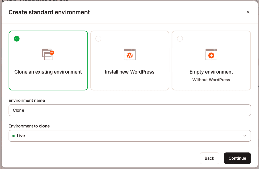 WordPress Hosting - Staging Environments - Kinsta® Docs
