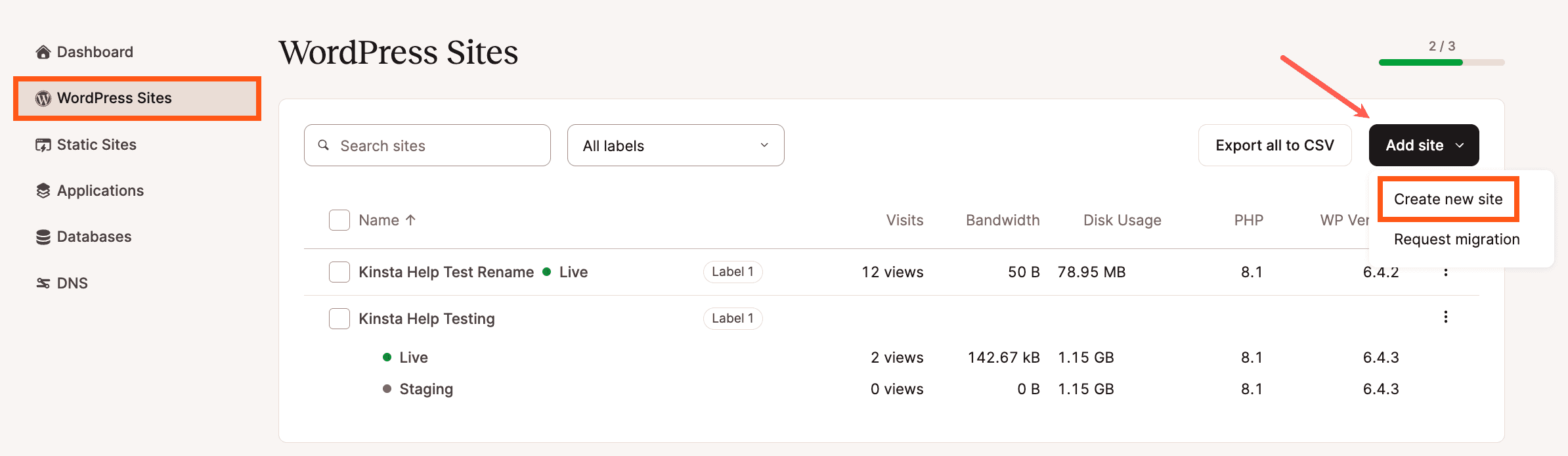 Get Started - Add Site - Kinsta® Docs