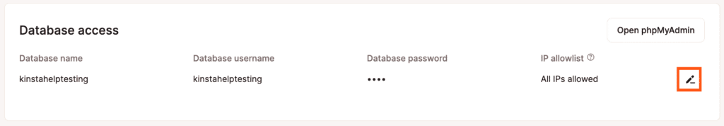 Database Management - Database Access - Kinsta® Docs