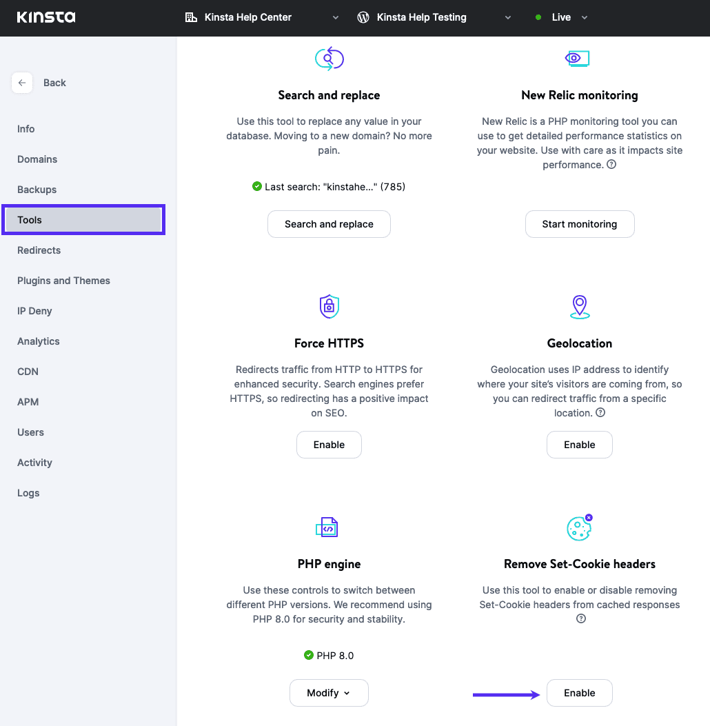 WordPress Hosting - Tools - Kinsta® Docs