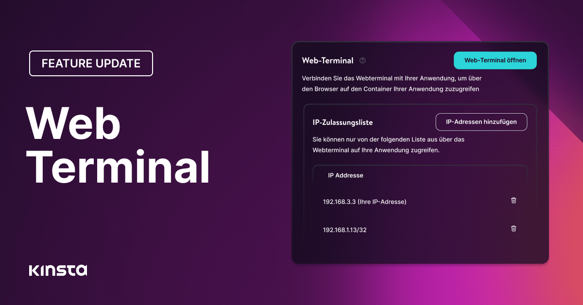 Zugriff auf die Kommandozeile im Web Terminal - Kinsta®