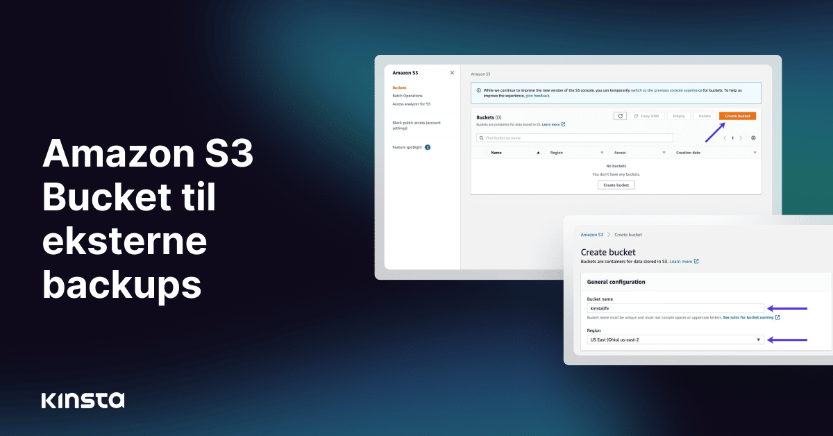Sådan konfigureres en Amazon S3-bucket til eksterne backups