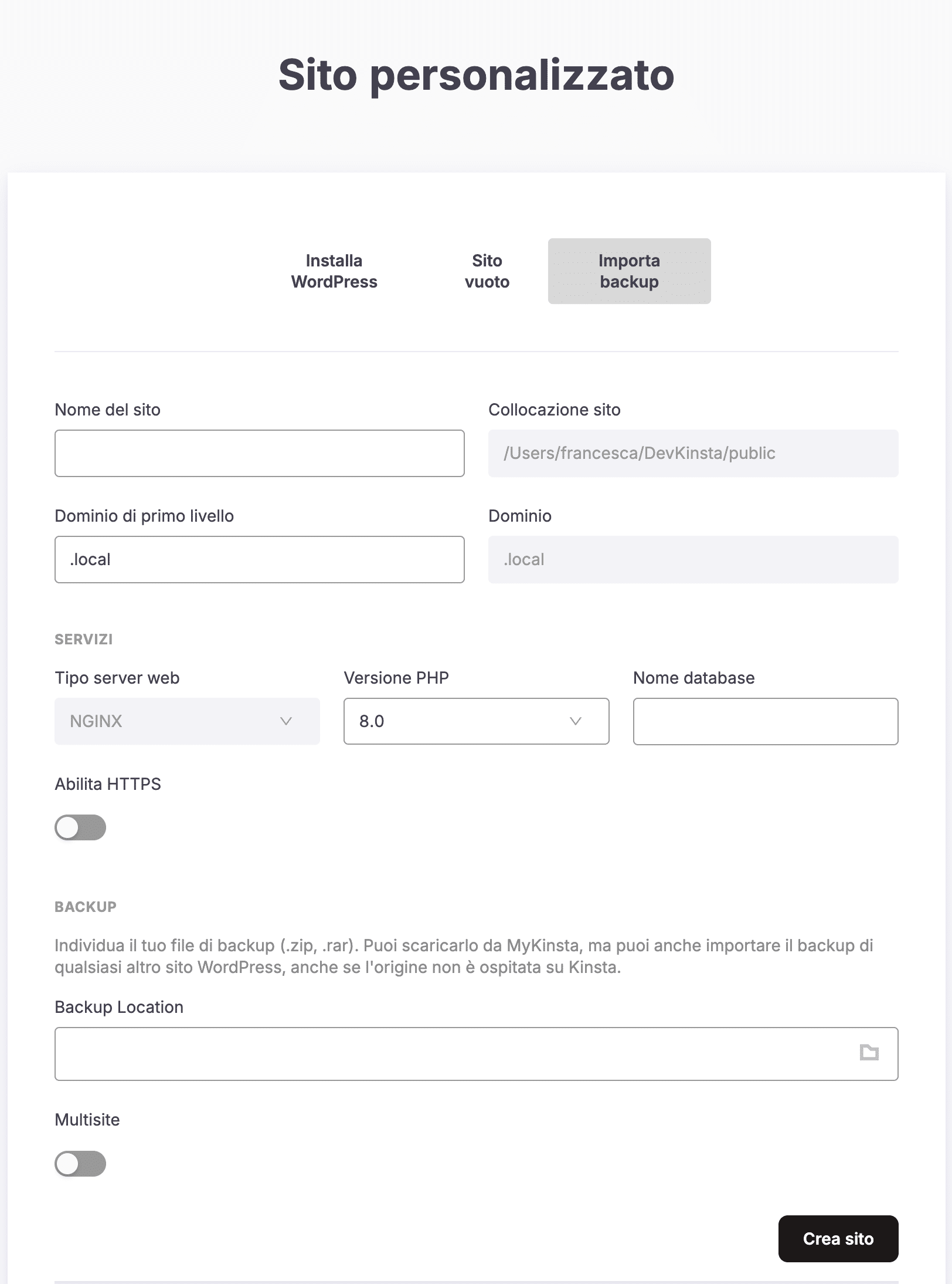 DevKinsta - Integrazione di Kinsta - Kinsta® Docs