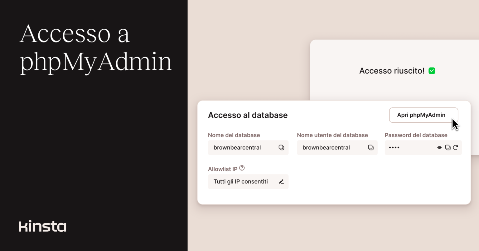phpMyAdmin: puoi andarci da qui con un solo clic