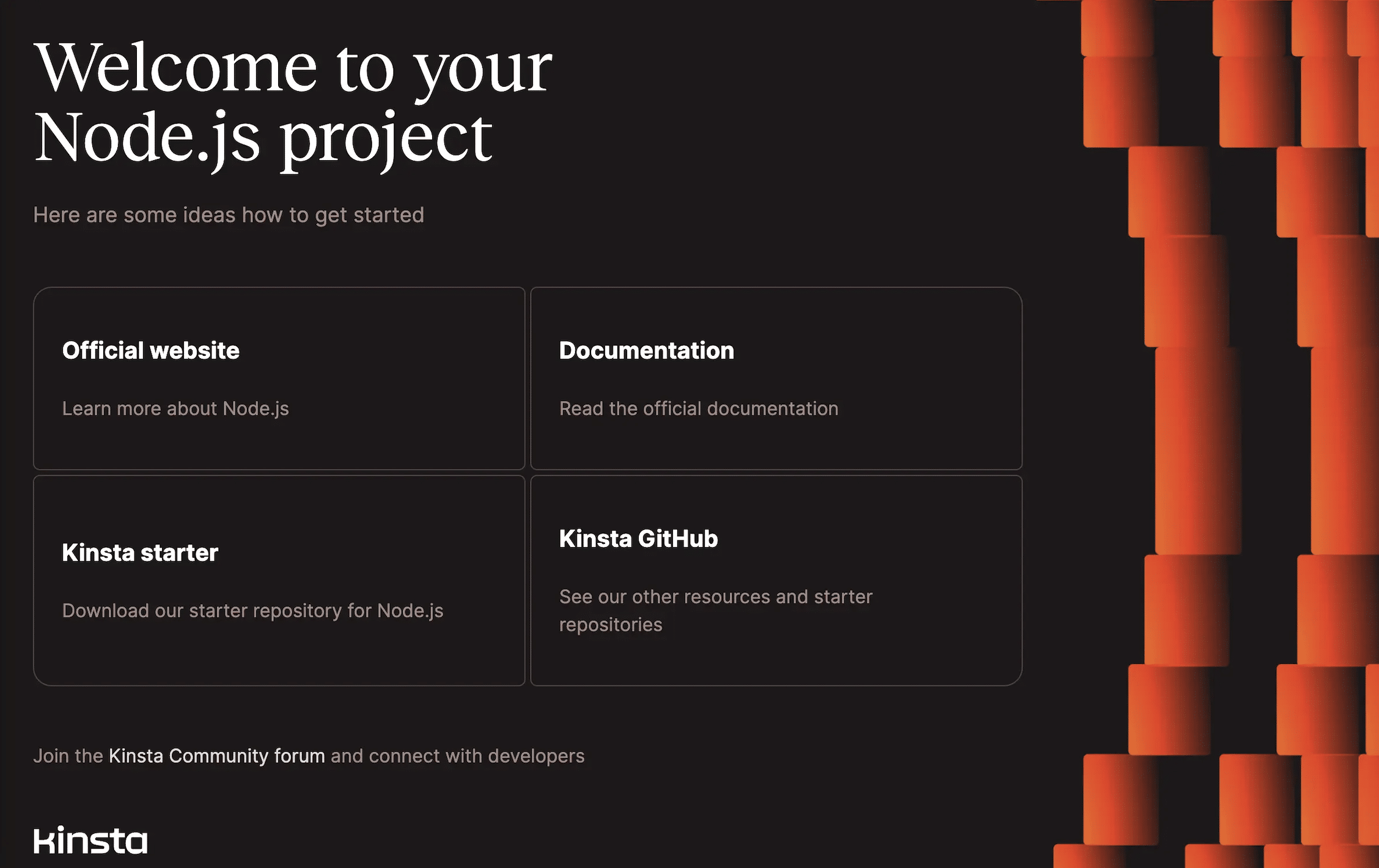 すぐに使える活用例 ｜ Node.js ｜ Kinsta® Docs