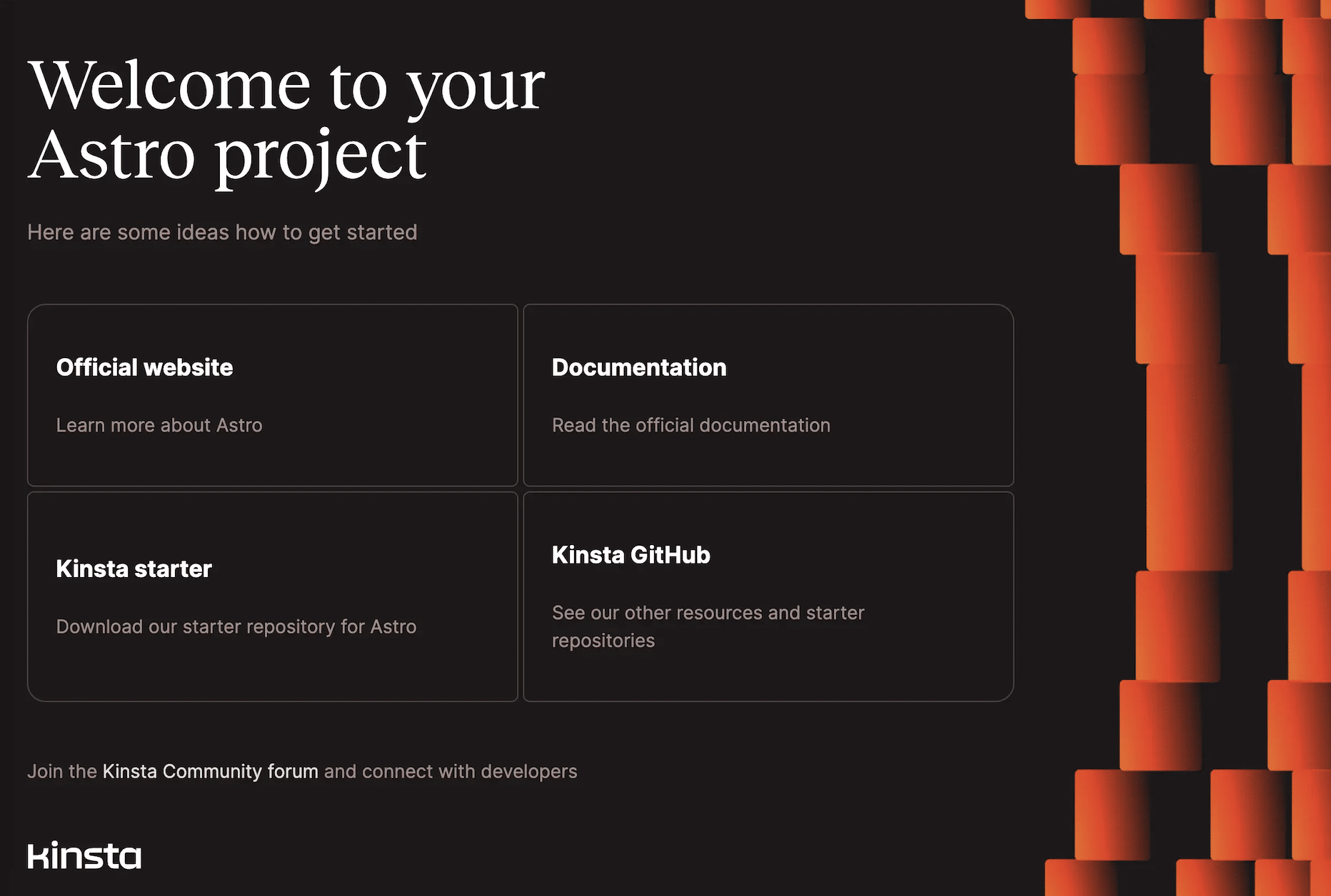 すぐに使える活用例 ｜ Astro ｜ Kinsta® Docs
