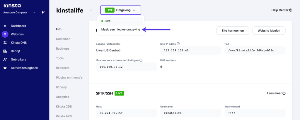 Maak kennis met Kinsta's Premium testomgeving add-on