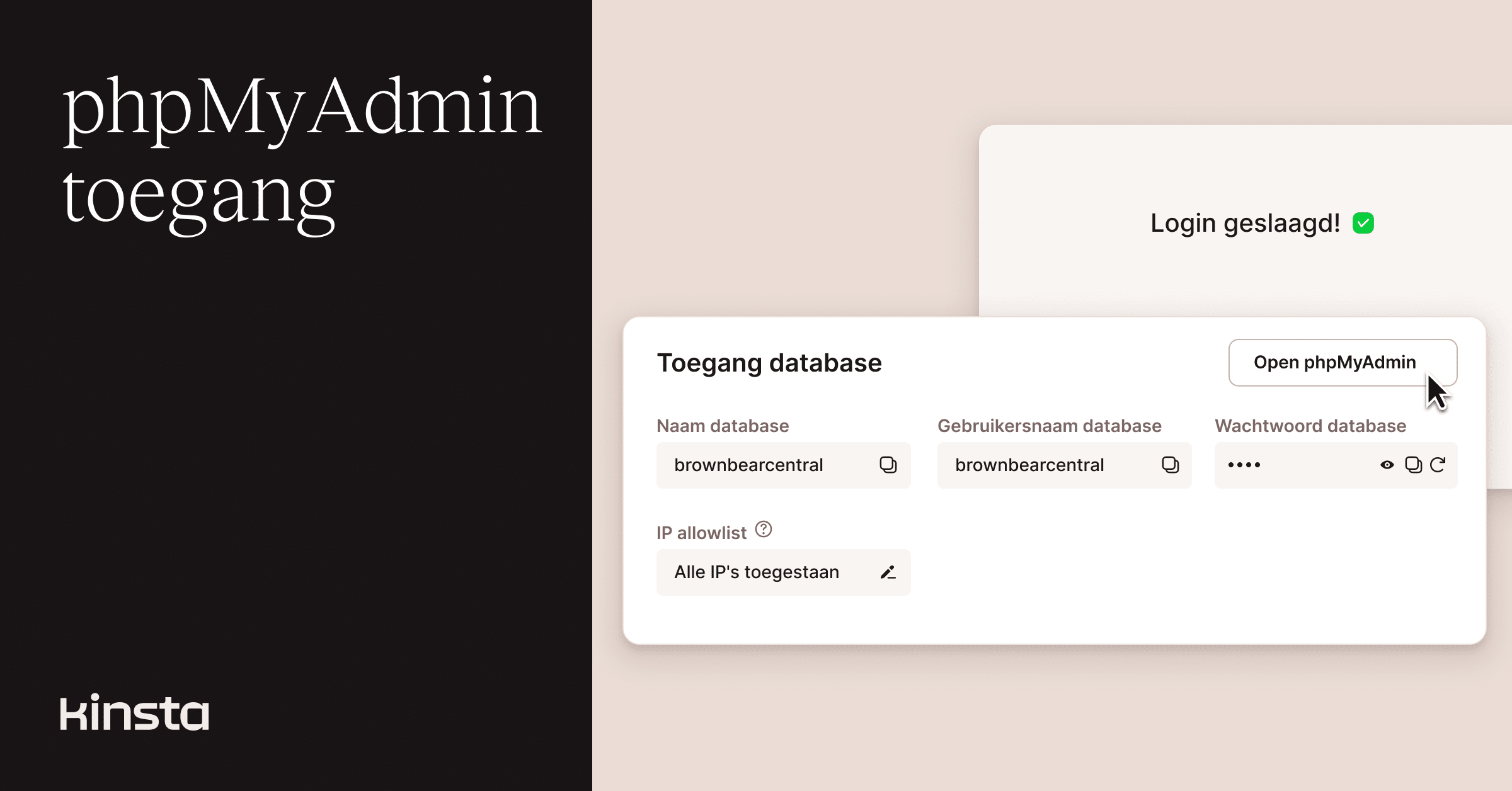 phpMyAdmin: Zo kom je er in één klik