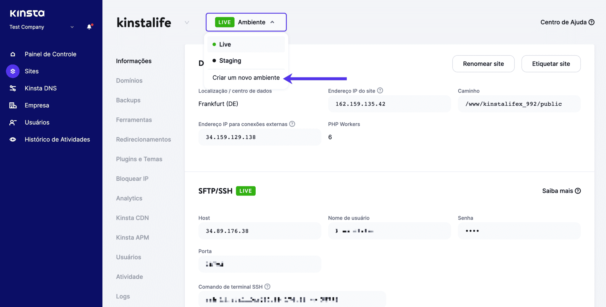 Apresentando o Complemento de Ambiente de Teste Premium da Kinsta