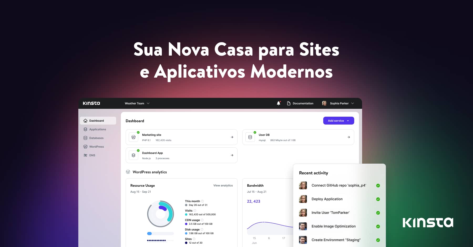 Hospedagem na Nuvem Kinsta® - Seus Projetos em um só Lugar