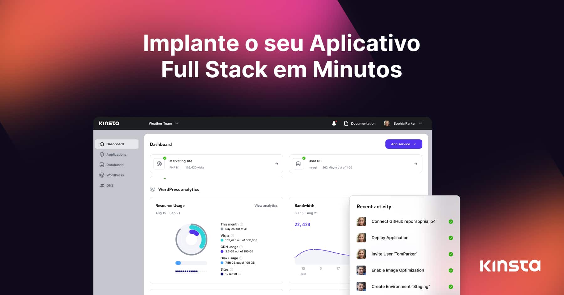 Implante seu Aplicativo Full Stack em Minutos - Kinsta®