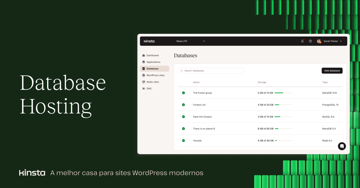 Hospedagem Gerenciada de Banco de Dados - Kinsta®