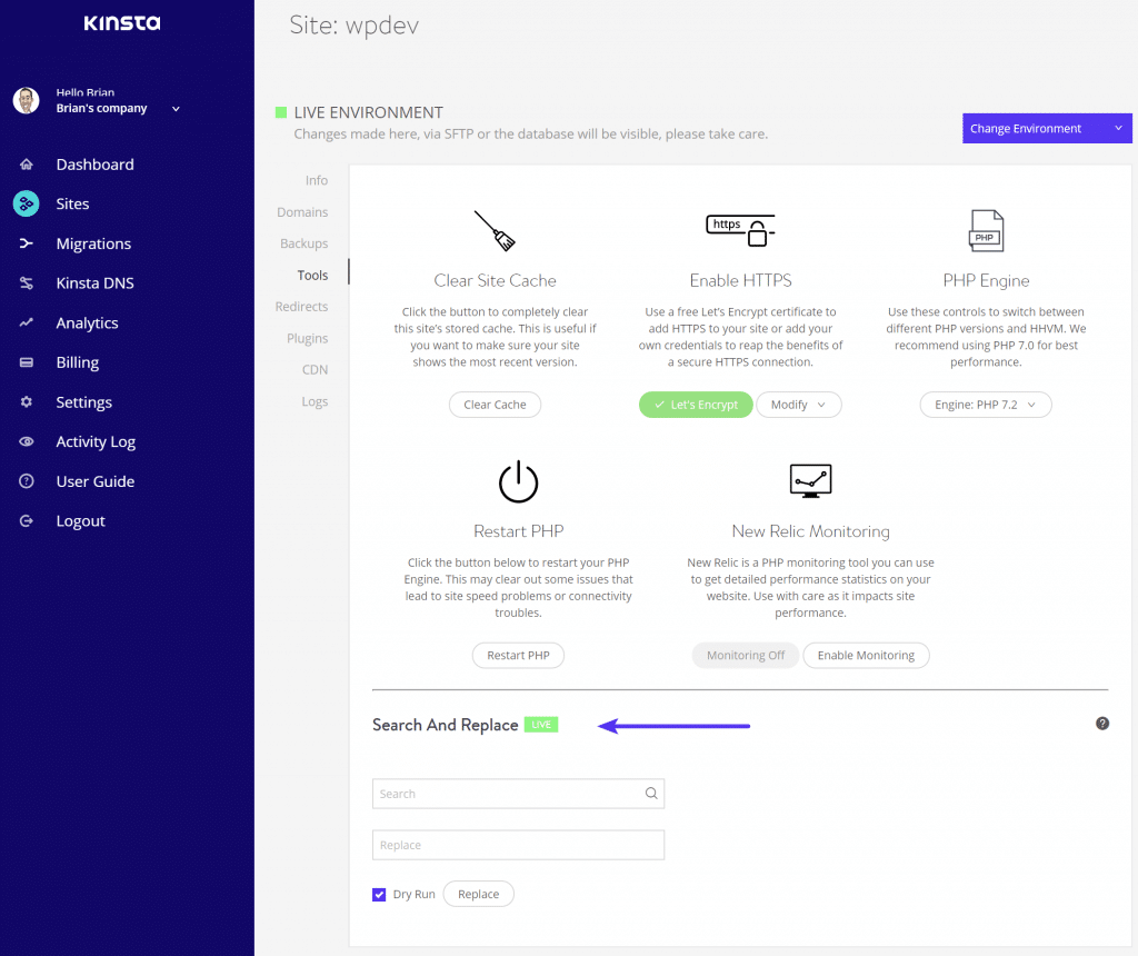 Kinsta Search and Replace Tool Launched