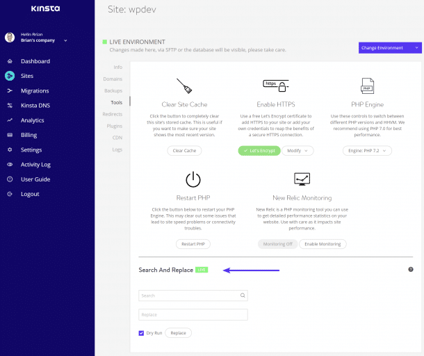Kinsta Search and Replace Tool Launched
