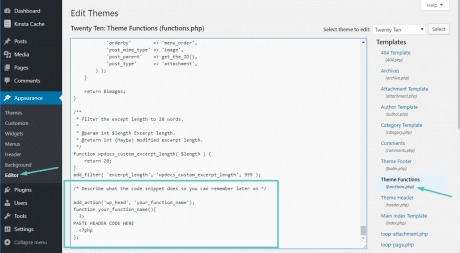 How to Add Code to WordPress Header and Footer