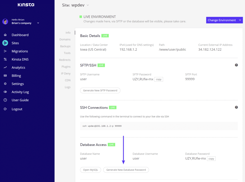 New IP Deny Tool and One-Click Database Password Changes