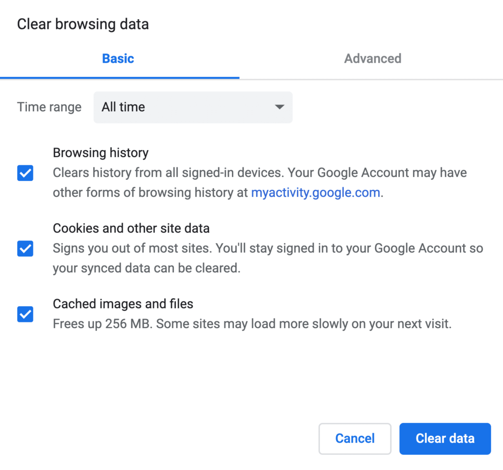 Chrome settings clearbrowserdata