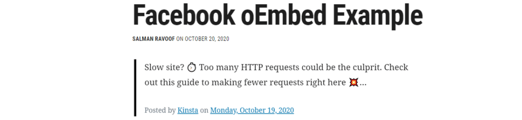 How to Fix the Facebook oEmbed Issue in WordPress