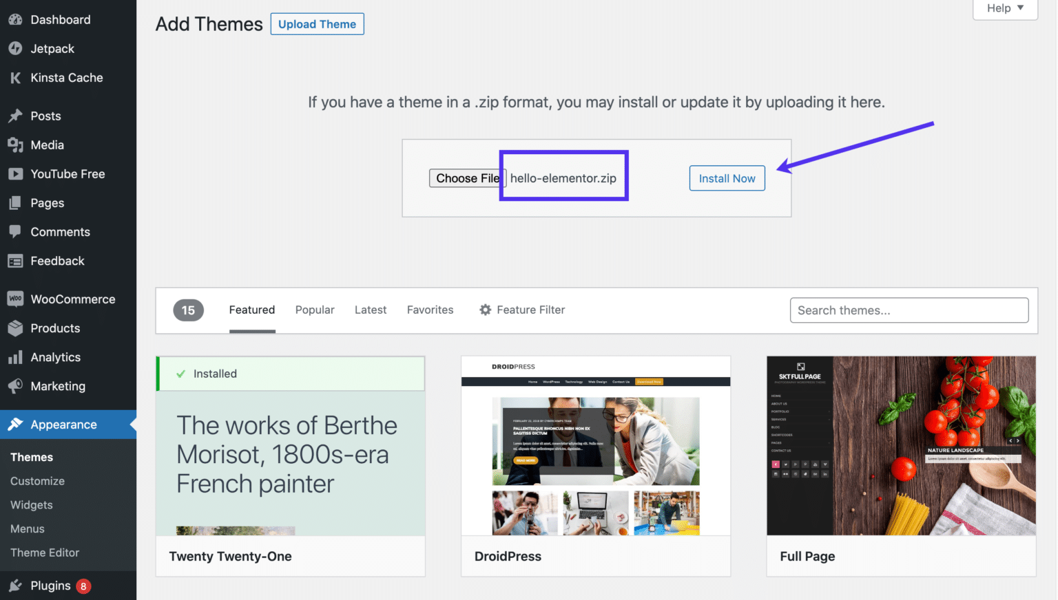 How to fix "The package could not be installed. The theme is missing the style.css stylesheet"