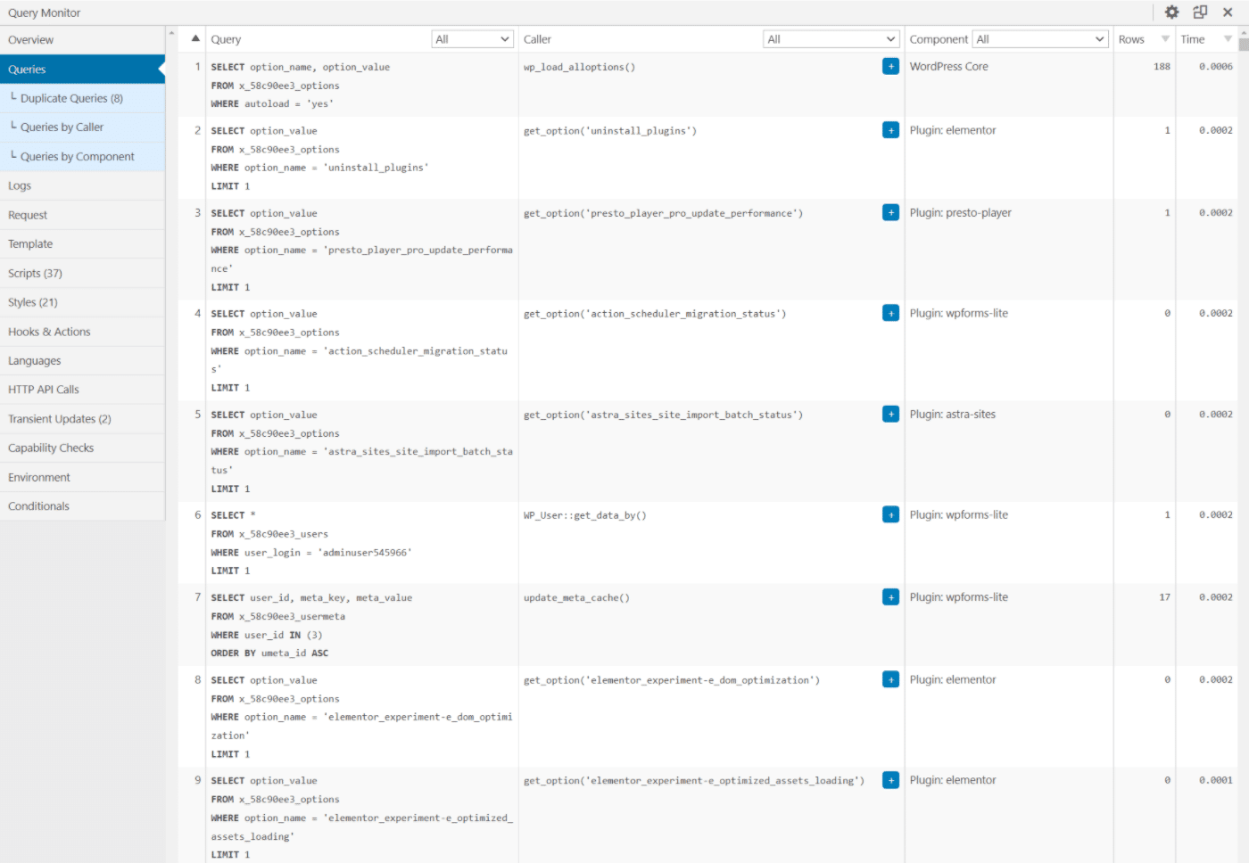 Query Monitor - Debug WordPress and Improve Website Performance