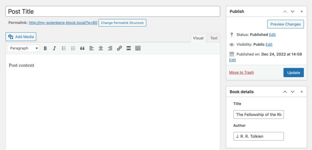 How To Add Meta Boxes and Custom Fields To Posts in Gutenberg