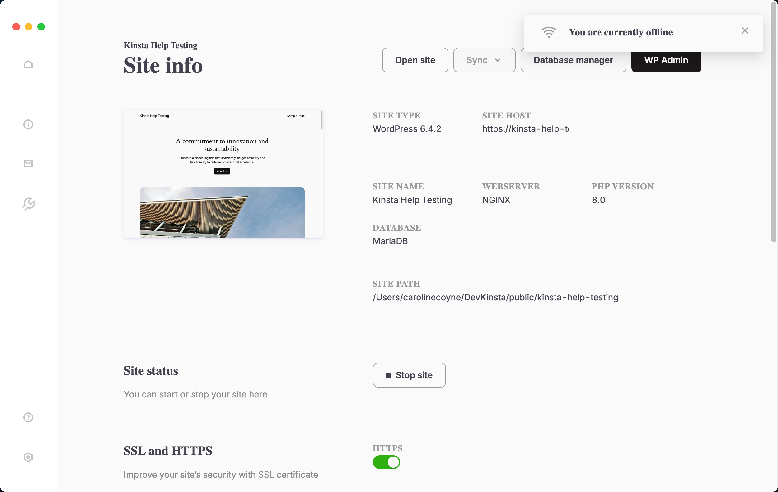 Offline Mode - Kinsta®