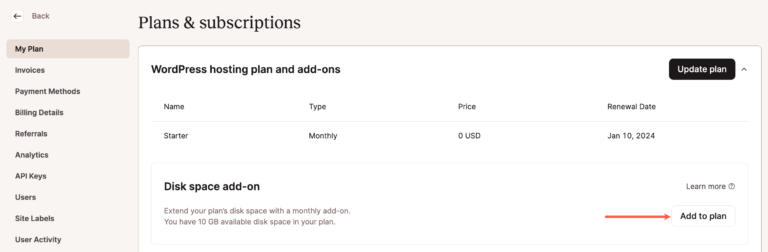 WordPress Hosting Plans - Add-Ons and Overages - Kinsta® Docs