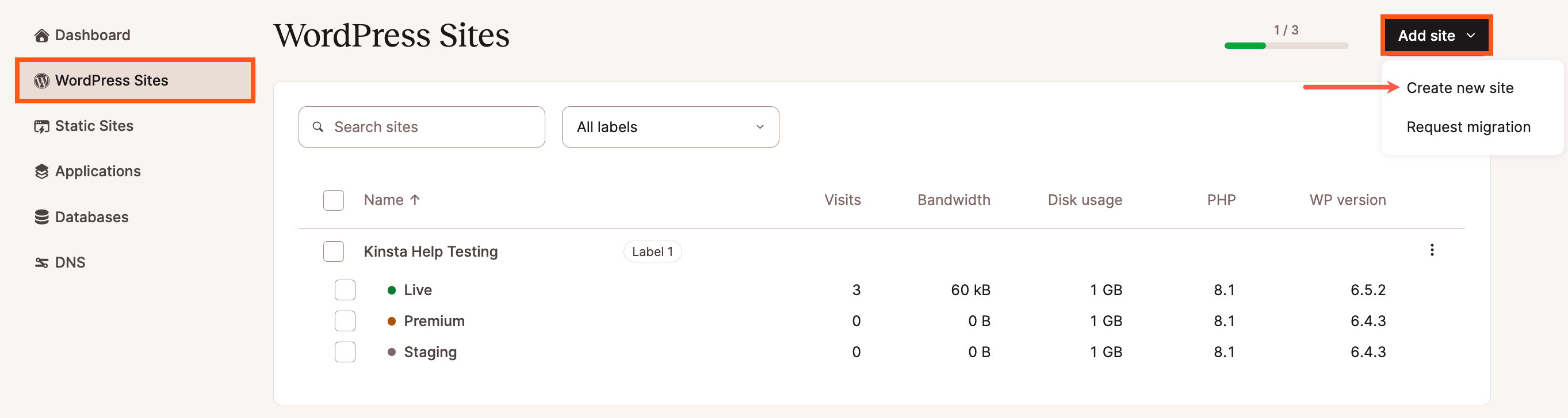 Get Started Add Site Kinsta® Docs