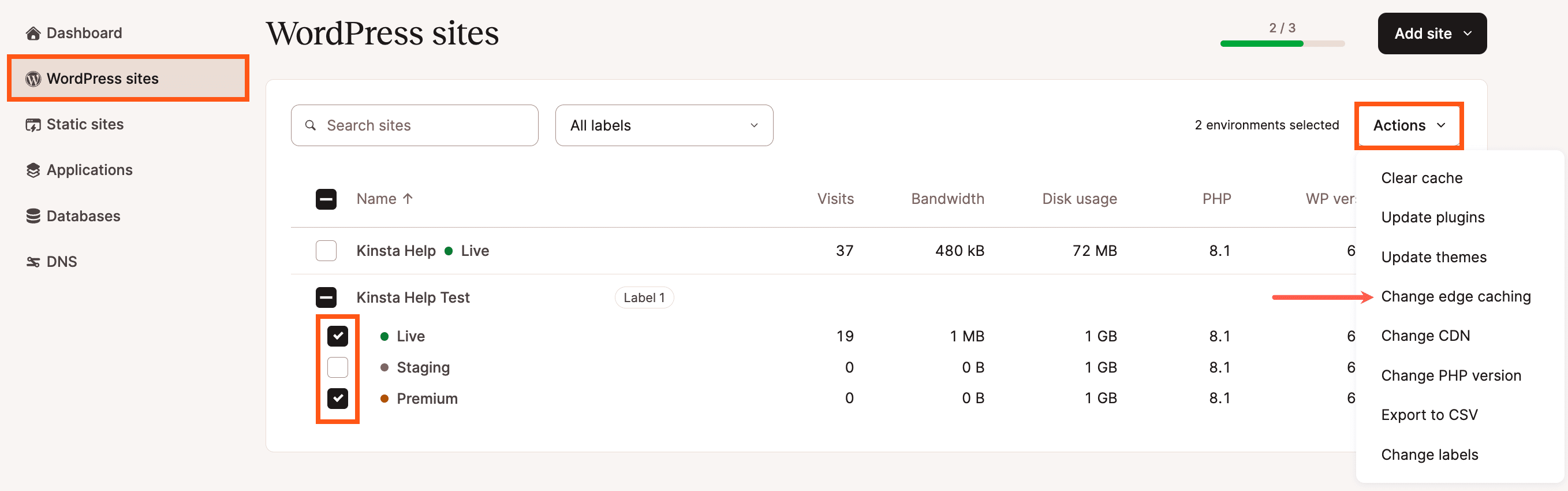 Almacenamiento en Caché - Edge Caching - Kinsta® Docs
