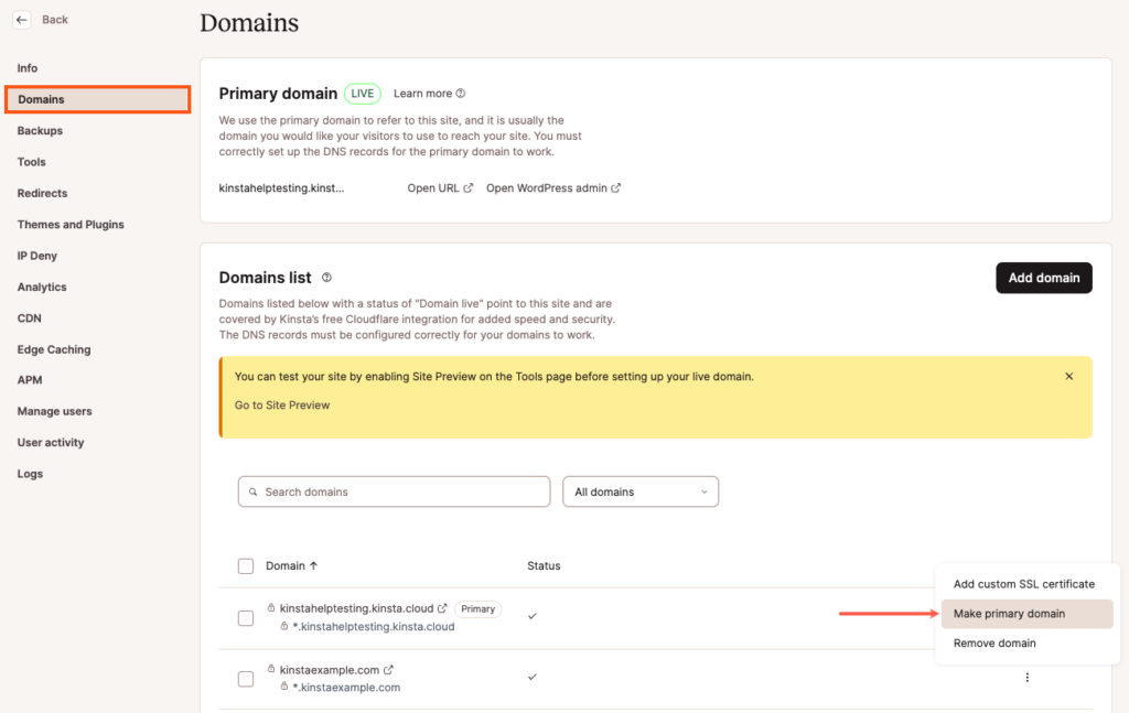 Get Started - Multisite Network - Kinsta® Docs