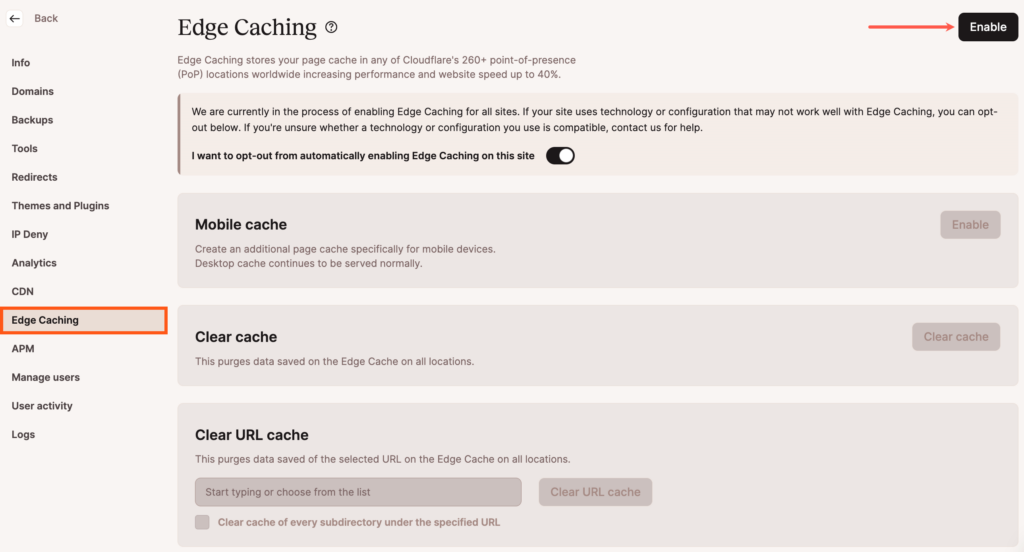 Caching - Edge Caching - Kinsta® Docs