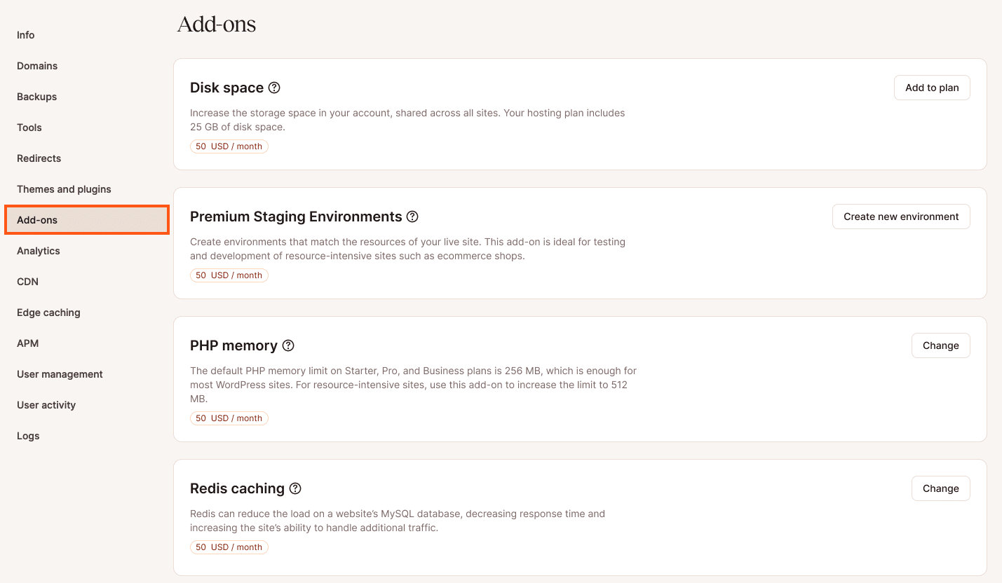 Alojamiento Wordpress Add Ons Kinsta® Docs