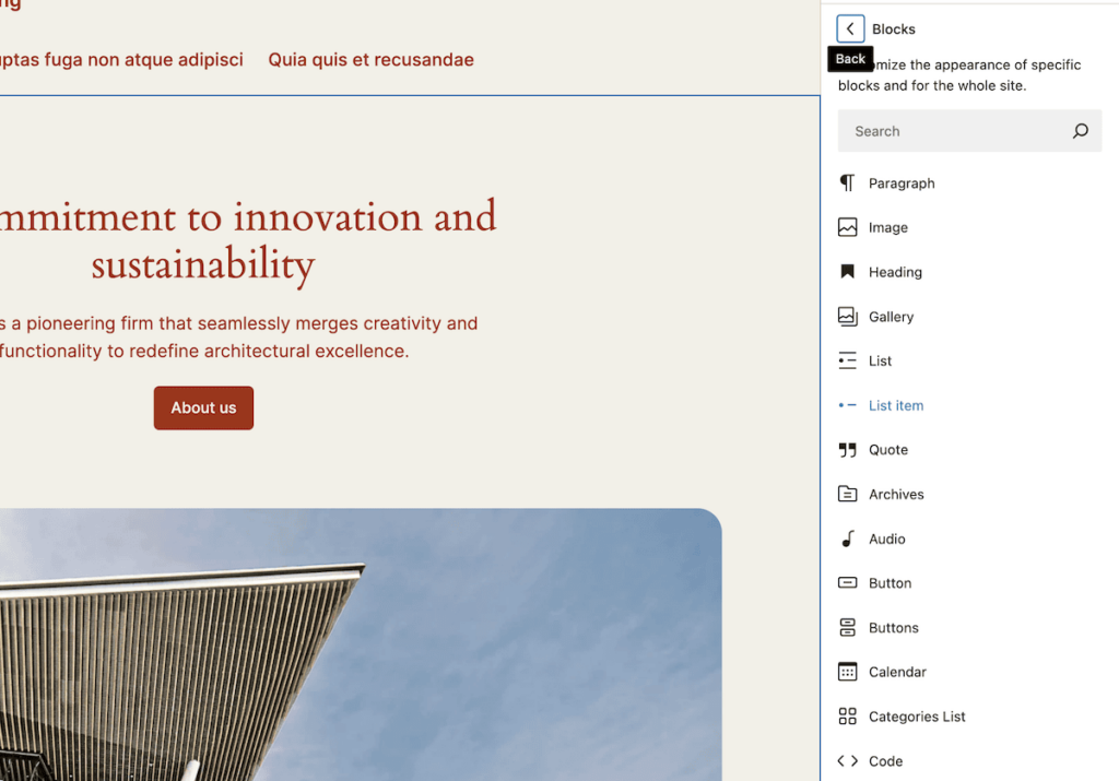 Key insights on theme.json blocks property for developers