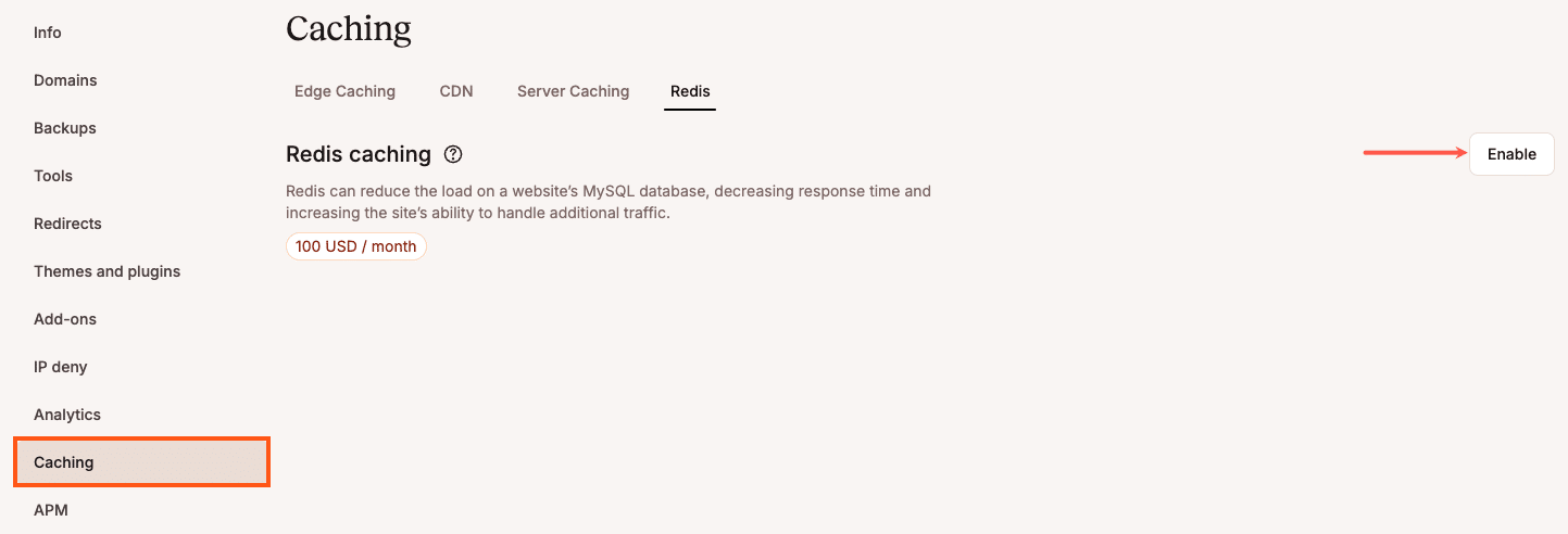Caching - Redis Caching - Kinsta® Docs