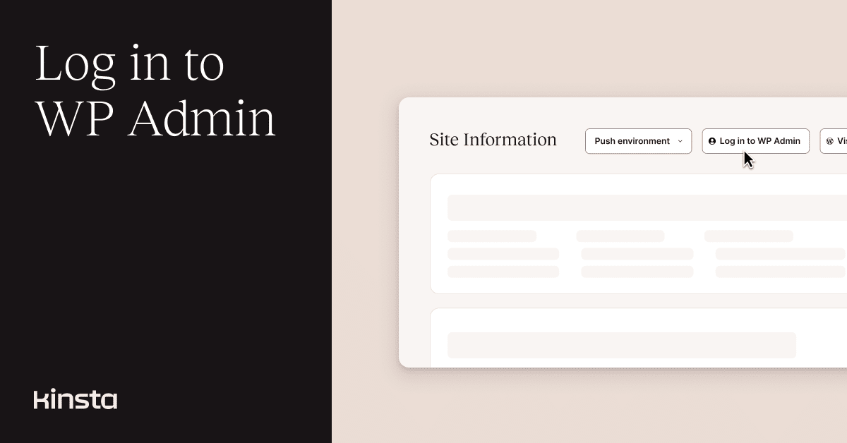 Log in to WordPress admin dashboards with a single click